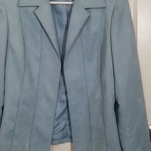 Anne Klein | Jackets & Coats | Anne Klein Womens Suede Light Blue Color ...